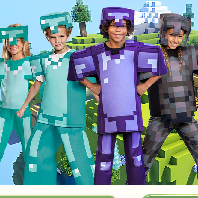 免運 我的世界 Minecraft MC cos服 兒童服裝 鑽石盔甲系列 cosplay 遊戲服裝 角色表演 表演服 | 蝦皮購物