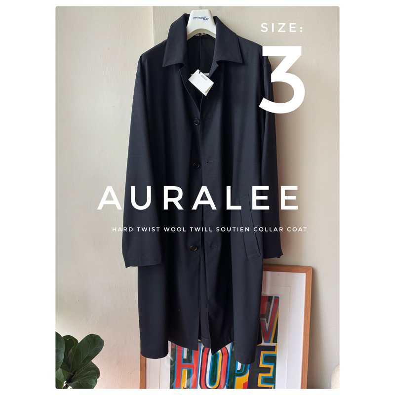 全新 ! AURALEE 24SS HARD TWIST WOOL 黑色質感短大衣 size:3 訂價11萬日幣 | 蝦皮購物