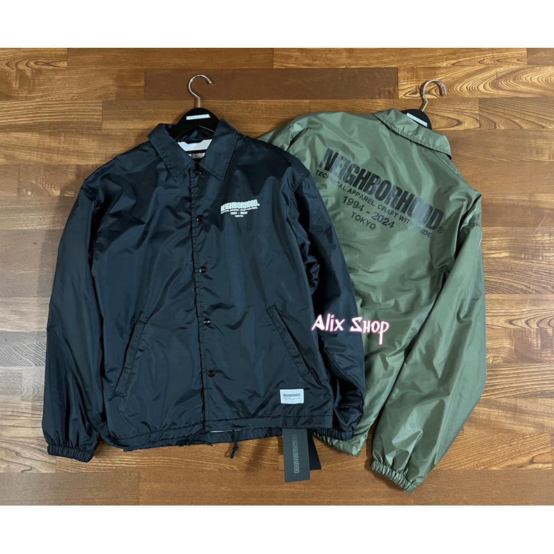 2024 日潮、裏原宿 防風 Neighborhood HBHD 前後 Logo 、黑 、橄欖綠色 教練、夾克、棒球外套 | 蝦皮購物