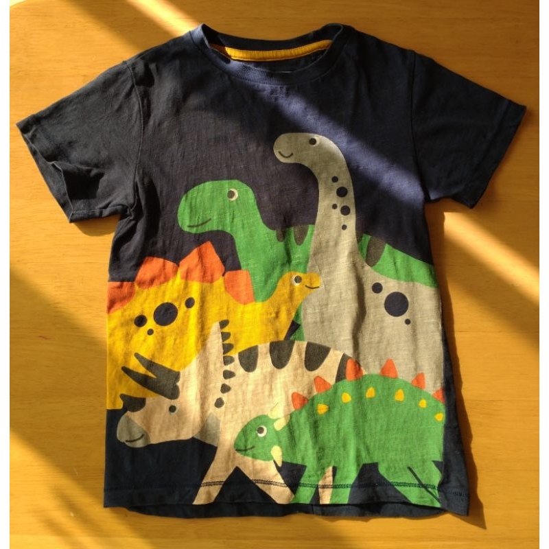 英國Next 4-5y 104 110 115cm 棉質短袖上衣 恐龍 立體背鰭 深藍色 | 蝦皮購物
