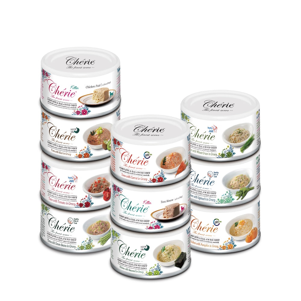 24入組【法麗 Cherie】全營養主食貓罐 80g 鮪魚 雞肉 海苔 奇異果 番茄 小麥草 四季豆 菠菜 南瓜 胡蘿蔔 | 蝦皮購物