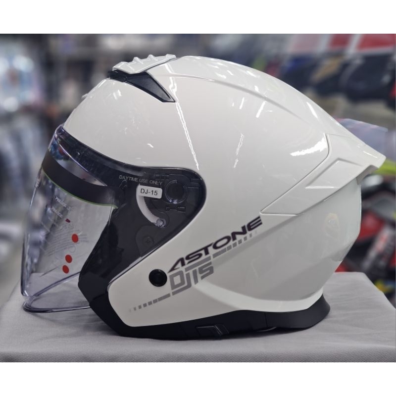 [力相安全帽 有實體店面]ASTONE DJ-15最新四分之三帽#變色龍白粉#排齒插扣#內藏墨鏡 現貨免運 來店可刷卡 | 蝦皮購物