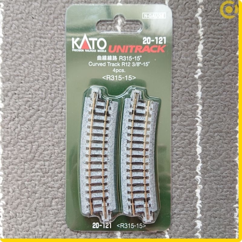 KATO 20-121 曲線線路R315-15°(R315-15) N規鐵道彎曲軌道模型 亞歐市集 | 蝦皮購物
