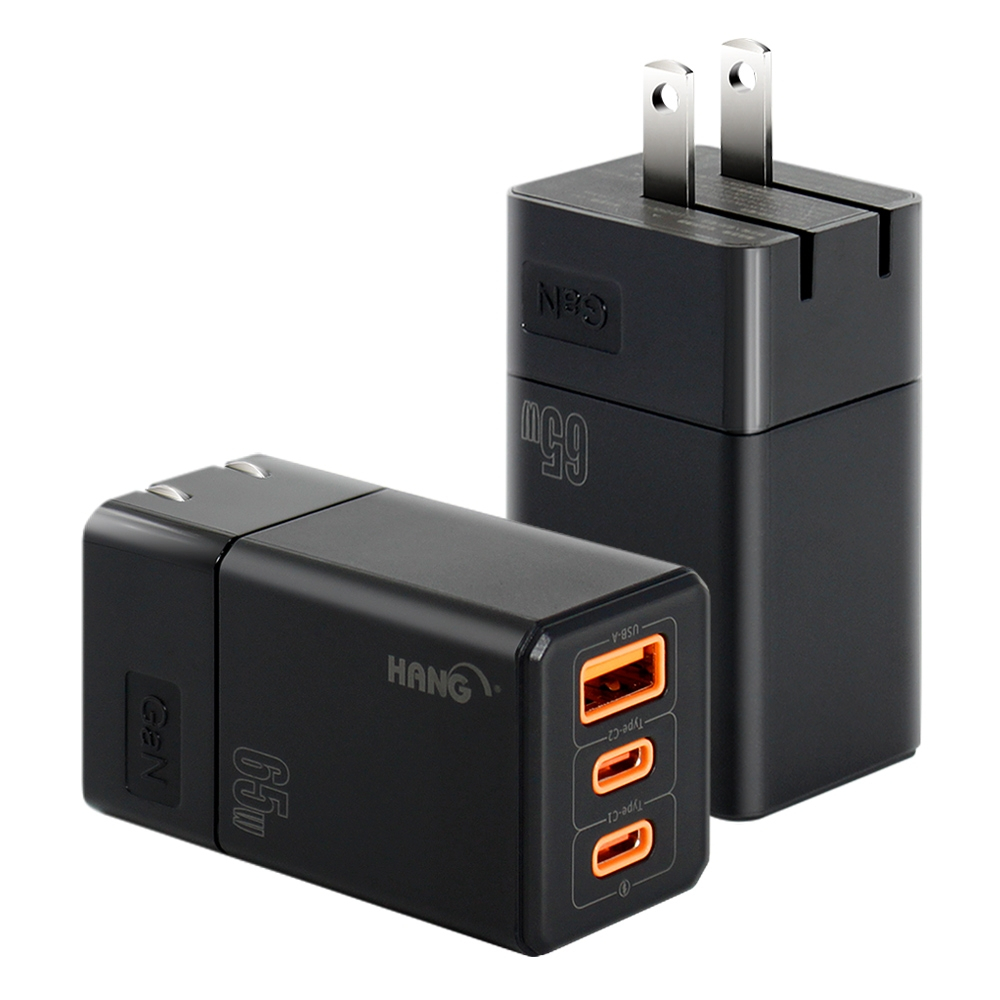 HANG 超迷你 C67 GaN氮化鎵65W 雙Type-C PD快充頭 充電頭/黑色 | 蝦皮購物