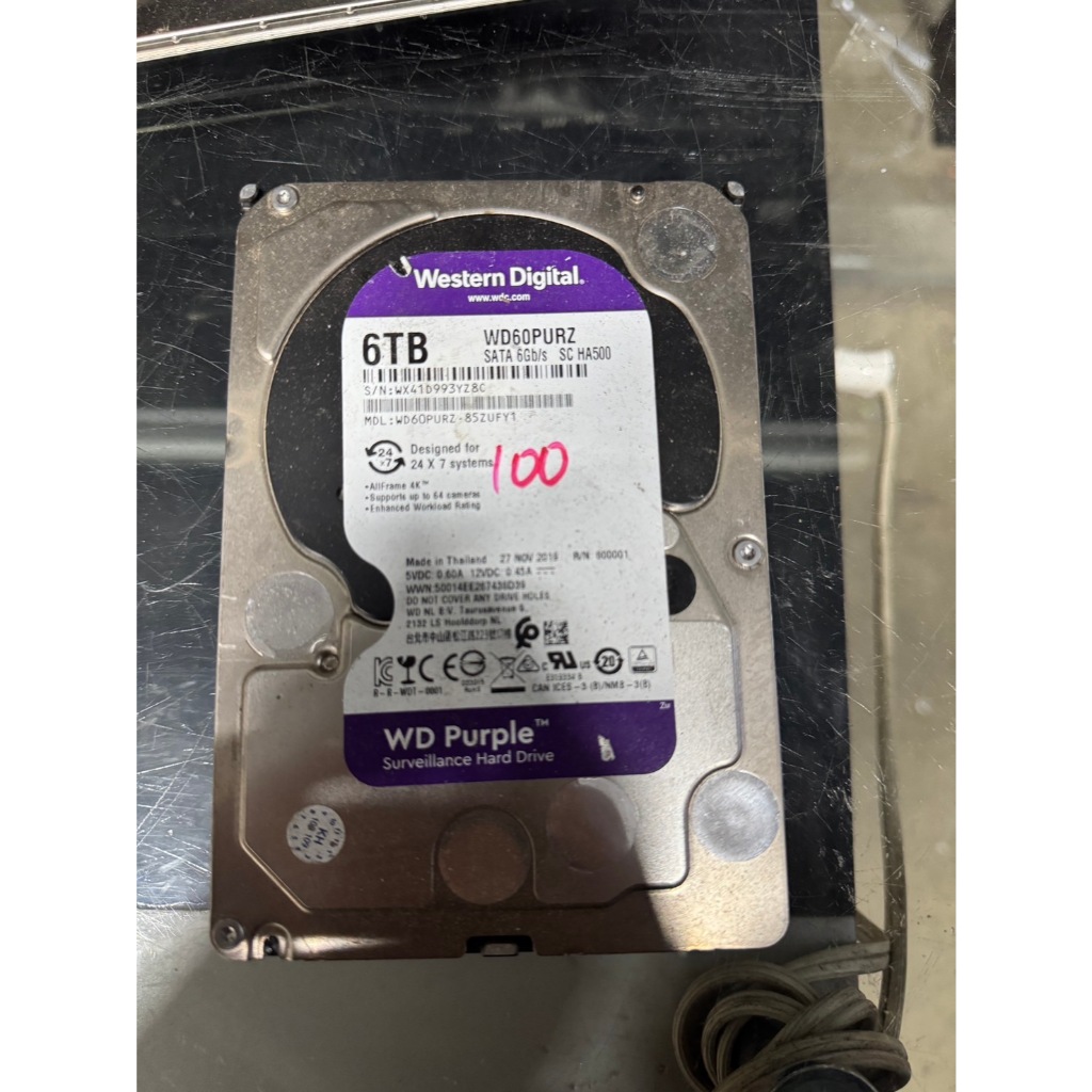 WD 紫標監控碟 WD 3.5吋 6TB 6T WD60PURZ 二手硬碟 如圖 | 蝦皮購物