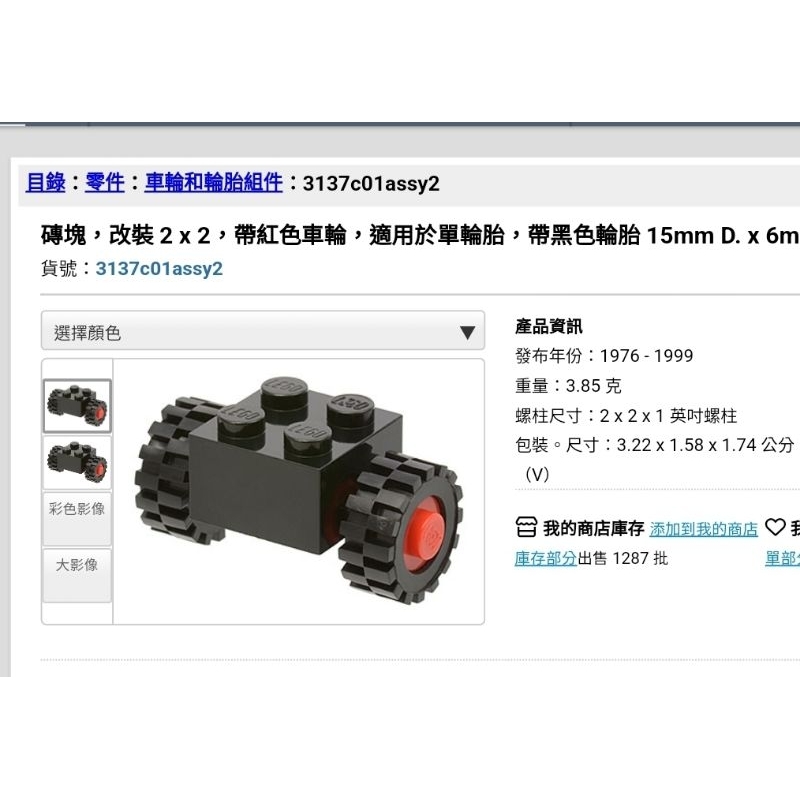 免運樂高 Lego 3137c01assy2(2×2) 3641紅色車輪(15mm D.×6mm) | 蝦皮購物