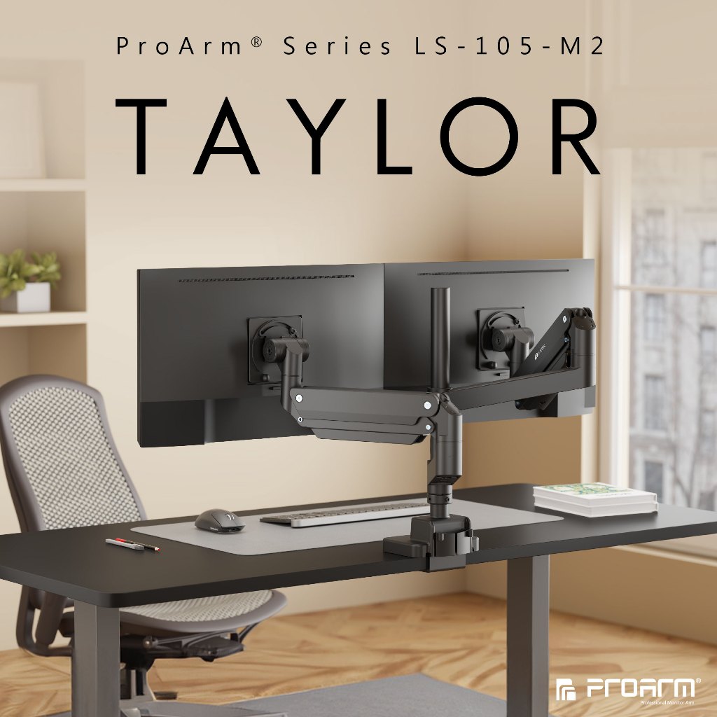 【瑞米 Raymii】TAYLOR系列 LS-105-M2 氣壓式超高承重雙螢幕支架 USB3.0 TYPE-C 螢幕架 | 蝦皮購物
