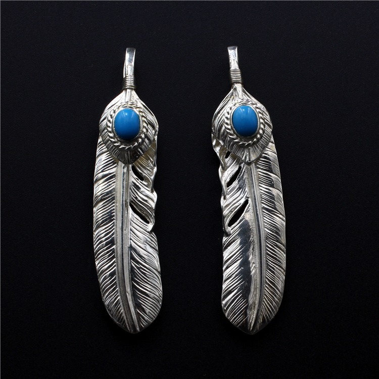 【全館免運】大銀家 s925 純銀 精工 GORO'S 高橋 松石 全銀 羽毛 配件 吊墜 | 蝦皮購物