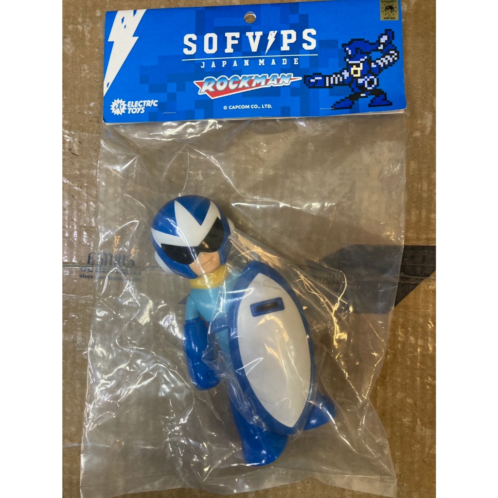 全新現貨 ELECTRIC TOYS SOFVIPS 軟膠公仔 元祖 洛克人系列 布魯斯 水盾 藍色 | 蝦皮購物