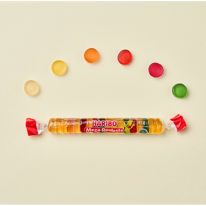 Haribo 水果軟糖 哈瑞寶 鈕扣Q軟糖 45g 爆酸水果 水果風味 | 蝦皮購物