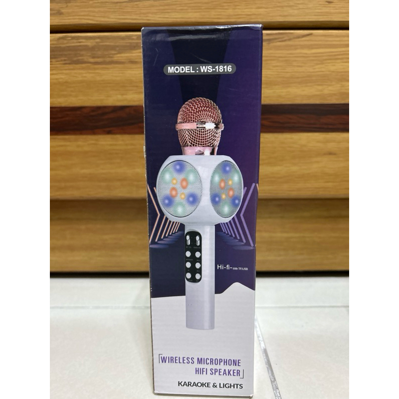 現貨 全新 WS-1816 發光麥克風 藍芽麥克風 藍芽喇叭 無線麥克風 無線喇叭 炫酷麥克風 KTV 家庭用麥克風 | 蝦皮購物