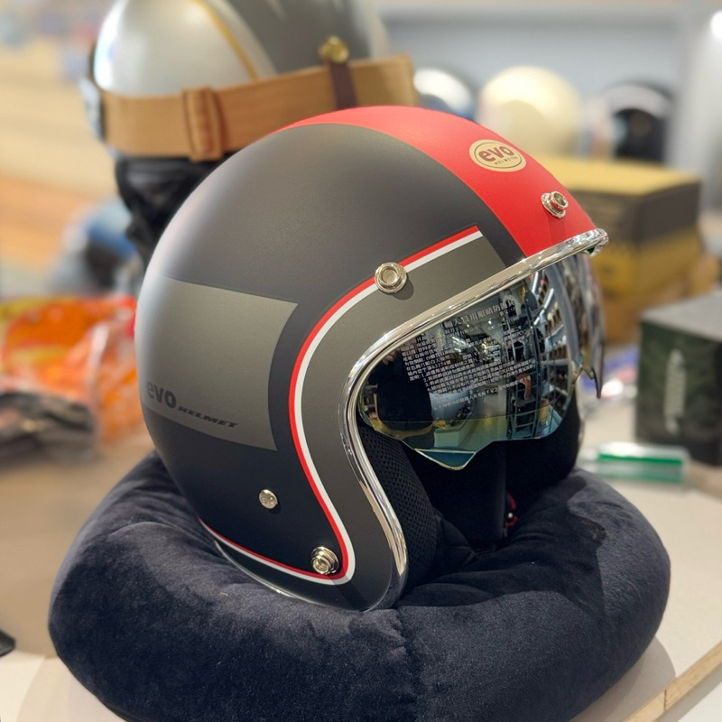 山道紳士 EVO CA312 CA312S 方塊 內鏡式銀邊安全帽 電鍍內墨鏡 透氣內襯 全拆式 金屬齒排扣 復古安全帽 | 蝦皮購物