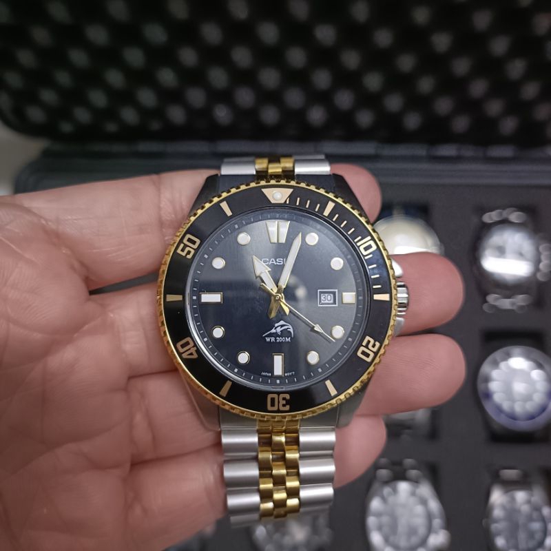 卡西歐 槍魚 Casio mdv-106g 黑水鬼 藍寶石鏡面 | 蝦皮購物