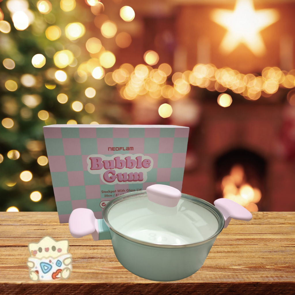 現貨開發票 Bubble Gum系列 20cm湯鍋 (電磁底)+玻璃蓋 湯鍋 NEOFLAM EC-RV-C20I-BG | 蝦皮購物