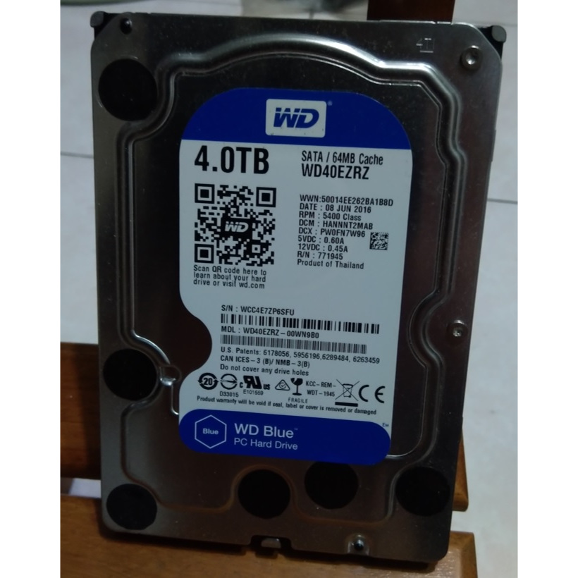 WD 藍標 WD40EZRZ 4TB 5400 RPM 64MB Cache 3.5吋桌上型硬碟 故障品 | 蝦皮購物