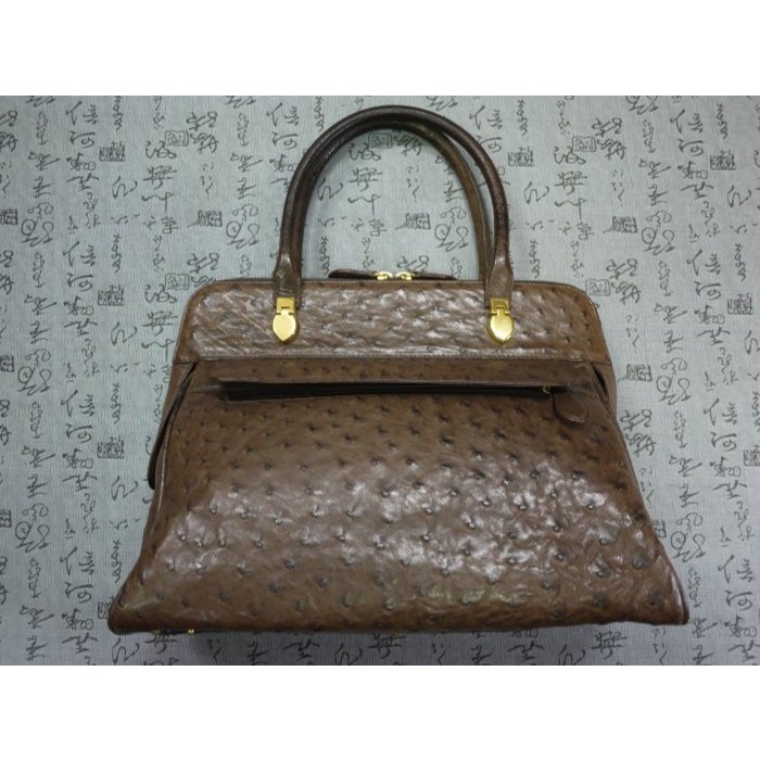 義大利製 VIA LA MODA 高級鴕鳥皮手提包 可肩揹 保證真品 | 蝦皮購物