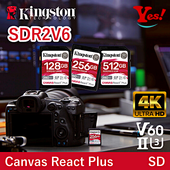【Kingston】Canvas React SDR2V6 UHS-II 128G 256GB 4K 相機 SD 記憶卡 | 蝦皮購物