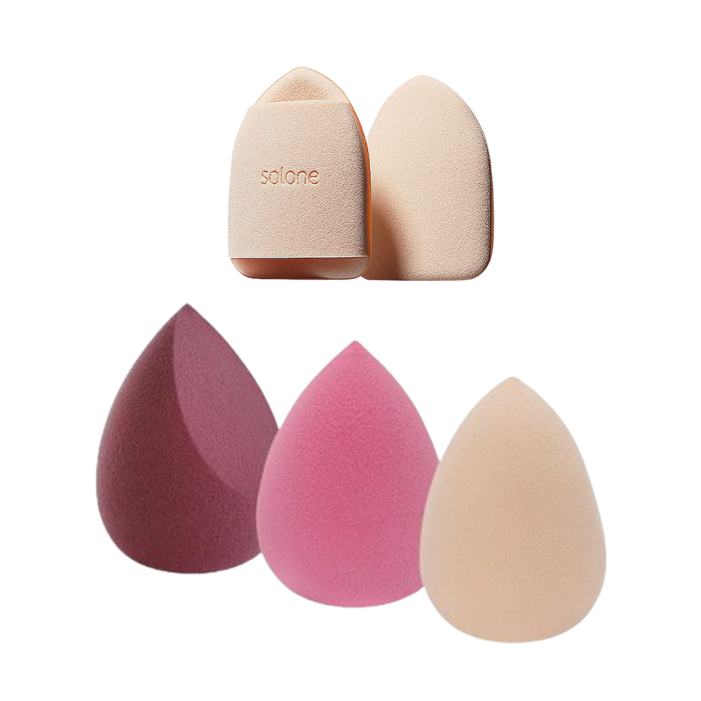 【Solone】訂製熨斗型指套Q粉撲(膚色)2入／QQ彈力美妝蛋｜水滴型 葫蘆型 斜切型 DS022588 | 蝦皮購物