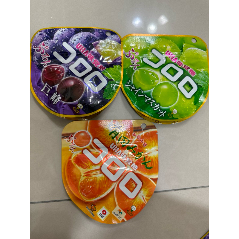 現貨 日本🇯🇵 UHA 味覺糖 Cororo 果汁Q糖 軟糖 酷露露 水果軟糖 糖果 葡萄 青葡萄 柑橘 噗啾糖 48g | 蝦皮購物