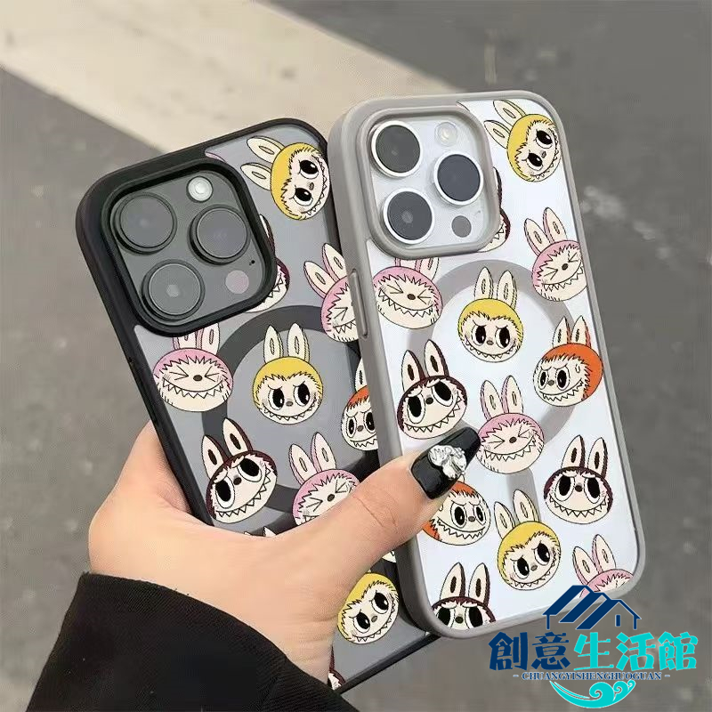 iPhone 手機殼 拉布布 磁吸 保護殼 蘋果 16 15 14 13 12 11 pro 帶鏡頭貼適用 i7 XR | 蝦皮購物