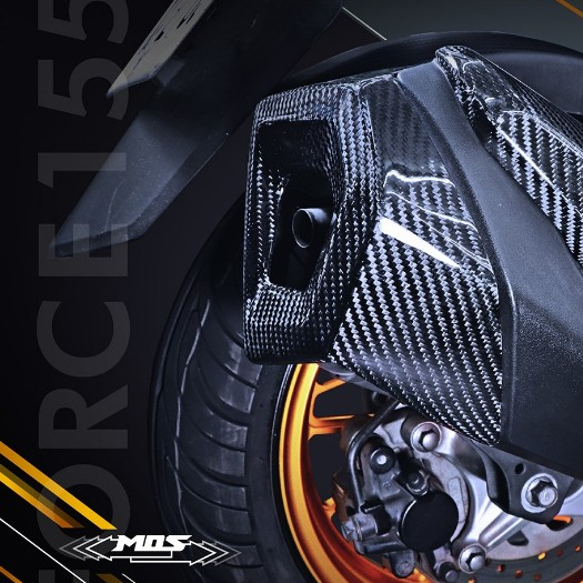 YP機車精品 MOS FORCE 155 1.0 一代 1代 卡夢 碳纖維 排氣管孔蓋 排氣管 防燙蓋 尾蓋 排氣孔蓋 | 蝦皮購物