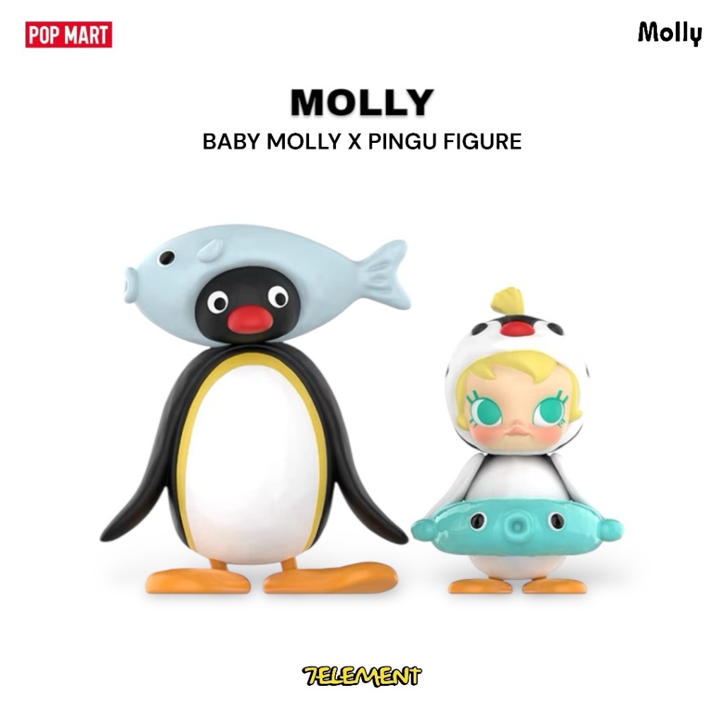 POPMART BABY MOLLY x PINGU 魚趣多多 系列 手辦 泡泡瑪特 molly 公仔 企鵝家族 大娃 | 蝦皮購物