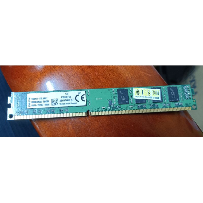 Kingston金士頓:KVR16N11/8~8GB DDR3桌上型記憶體2條~二手 | 蝦皮購物