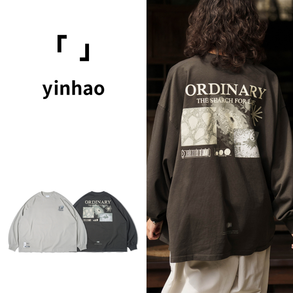 【yinhao】ORDINARY ｜太極宇宙主題長TEE | 蝦皮購物