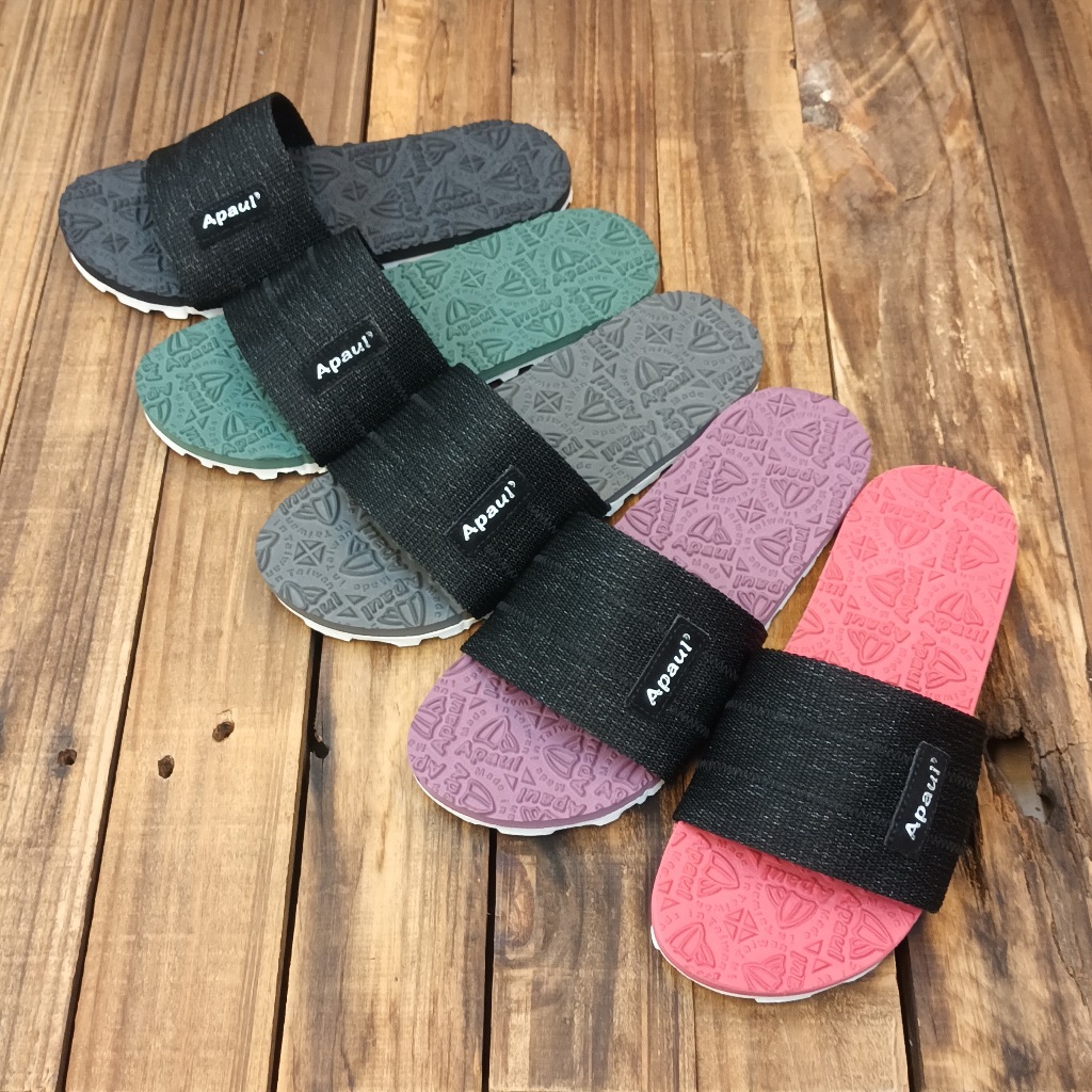 【APAUL 雅鉑】12405 黑+多色 雅鉑紋拖鞋 透氣一字拖鞋 橡膠防臭防滑居家外出拖鞋 | 蝦皮購物