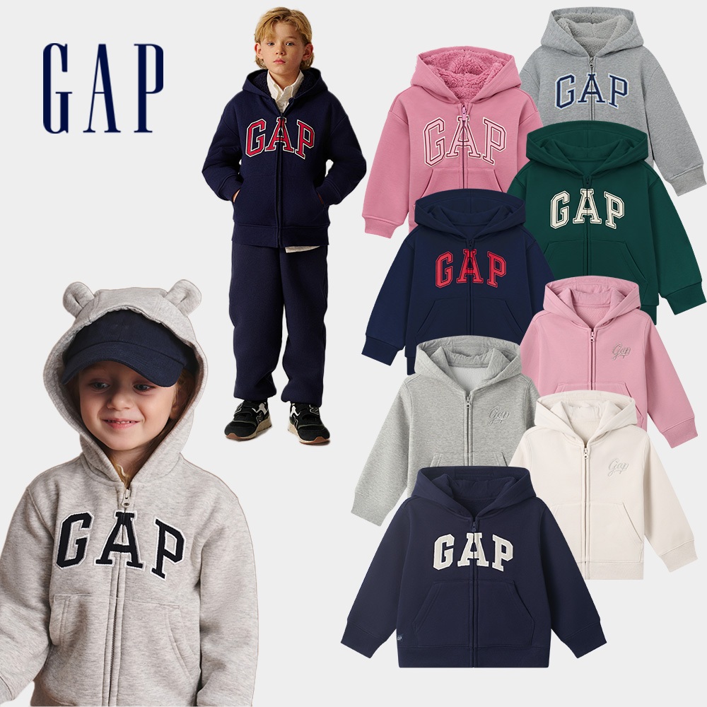 Gap 幼童裝/兒童裝 Logo印花/刺繡/熊耳刷毛連帽外套-多款任選(642656&657348&606611) | 蝦皮購物