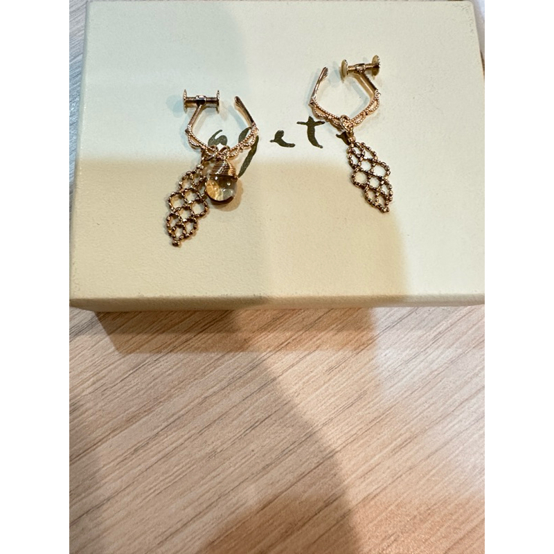 agete 專櫃正品10k金夾式耳環+耳墜 可單戴疊戴三種戴法 只戴過一次近全新 不議價不拆售 | 蝦皮購物