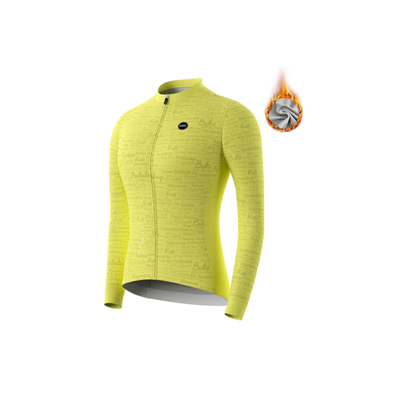 SOUKE WJ3207 秋冬刷毛長袖車衣-中性款(嫩黃) 石墨烯材質 | 蝦皮購物