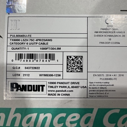 現貨免運 PANDUIT PUL6004BU 網路線 Cat6 UTP 305M 箱線 整箱 低煙無毒 UL認證 佈線 | 蝦皮購物