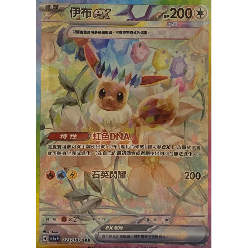 寶可夢 PTCG 伊布ex SV8a 223/187 SAR | 蝦皮購物