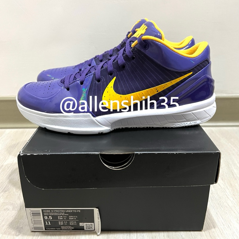 Nike Kobe 4 Protro Undefeated 湖人 客製 KD Freak LeBron Book Ja | 蝦皮購物