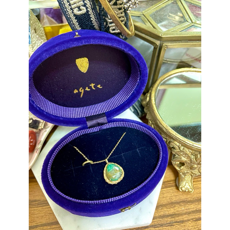 *限時降價*agete AS labo 銀座限定 祖母綠項鍊 18K 全新 | 蝦皮購物