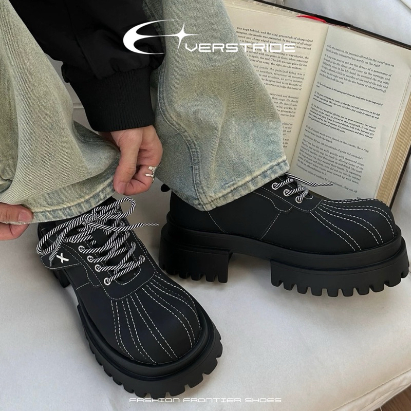 EVERSTRIDE 2025 新款 原創 貝殼頭 米奇 大頭 男生 穿搭 皮鞋 德比鞋 | 蝦皮購物