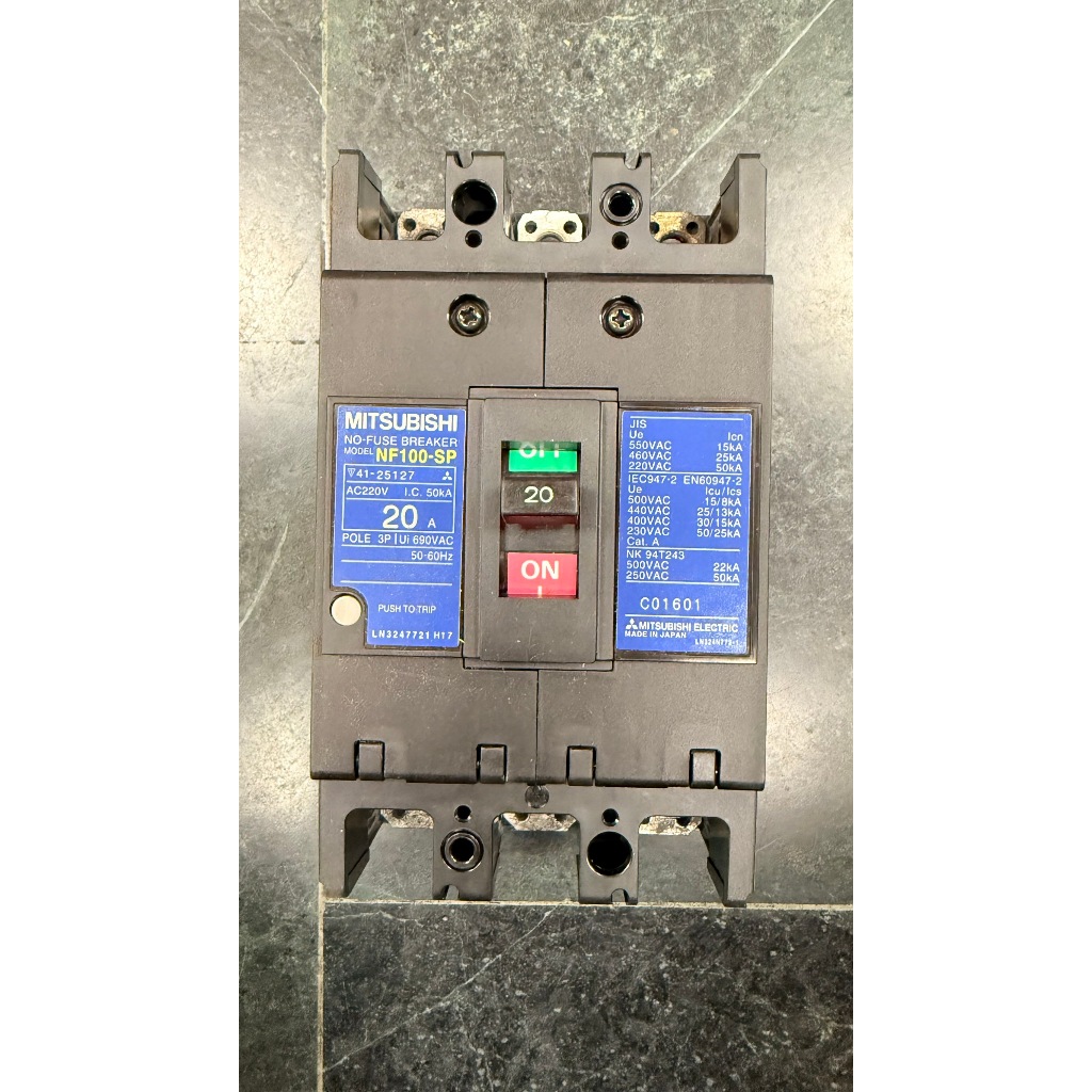 【通电小姐】[出清]三菱無熔絲開關NF100-SP/3P20A/AC | 蝦皮購物