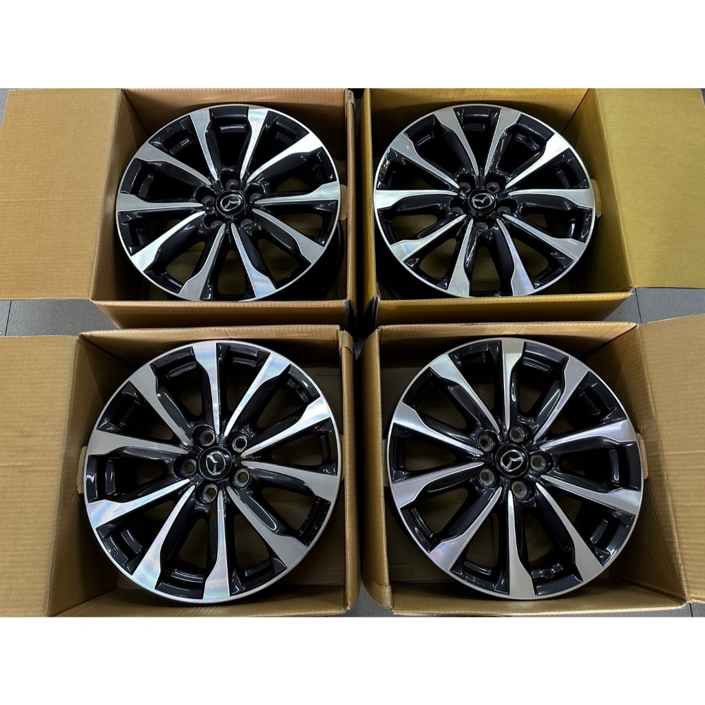原廠鋁圈 二手鋁圈 中古鋁圈 MAZDA CX3 18吋鋁圈 5孔114.3 7J ET50 雙色 黑車面 | 蝦皮購物