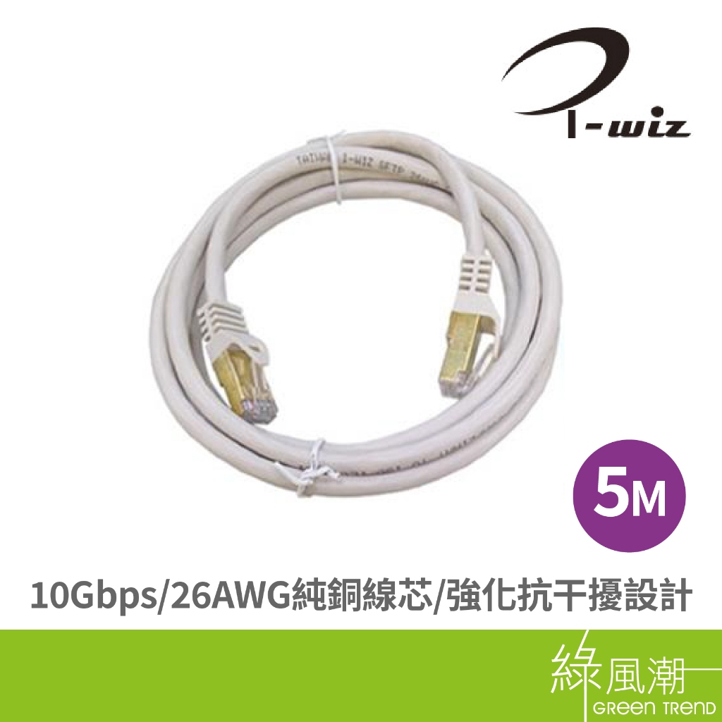 I-WIZ 彰唯 Cat.6A 多重屏蔽抗干擾網路線 5M - 綠風潮 | 蝦皮購物