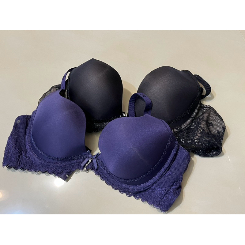 [全新僅剪標]easy shop 奧黛麗Audrey 集中托高款式 黑/紫 兩件一起賣 D75 | 蝦皮購物