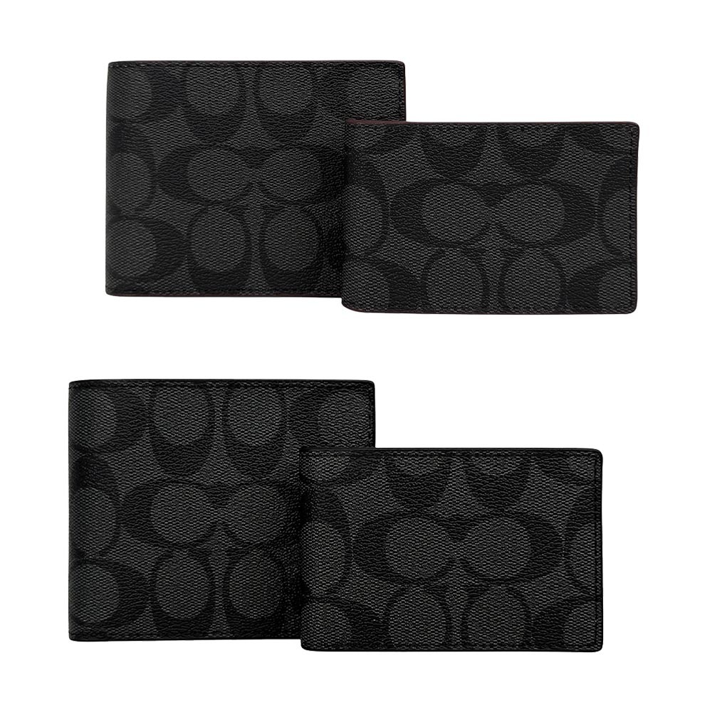 COACH CC Logo 塗層帆布附活動證件夾對開短夾(任選) CR905 | 蝦皮購物