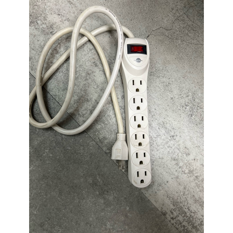 [二手] 政府BSMI認證PowerSync延長線輕巧型 6孔 6插 電源座 防雷電擊 防突波 延長線 | 蝦皮購物