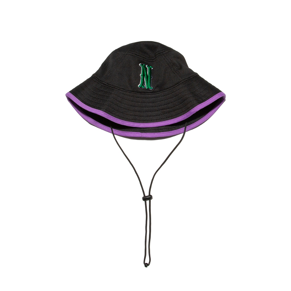 NUTS SPORTS Logo Bucket Hat / 黑/紫 透氣網布材質 3D立體繡花 抽繩漁夫帽【CbP】 | 蝦皮購物