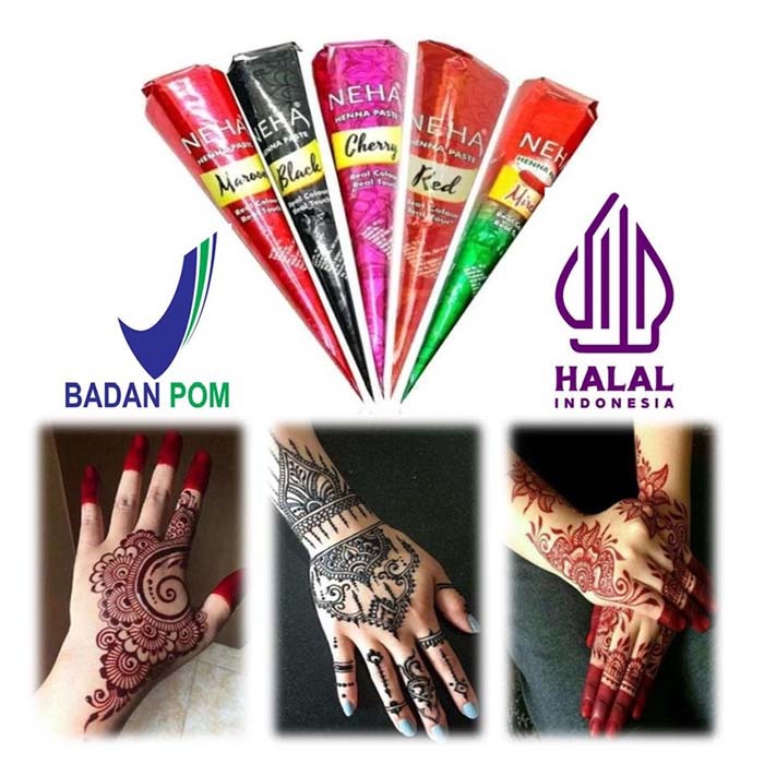 Henna Cone Tato Badan / Hena Pewarna Kuku HALAL 1PCS | 蝦皮購物