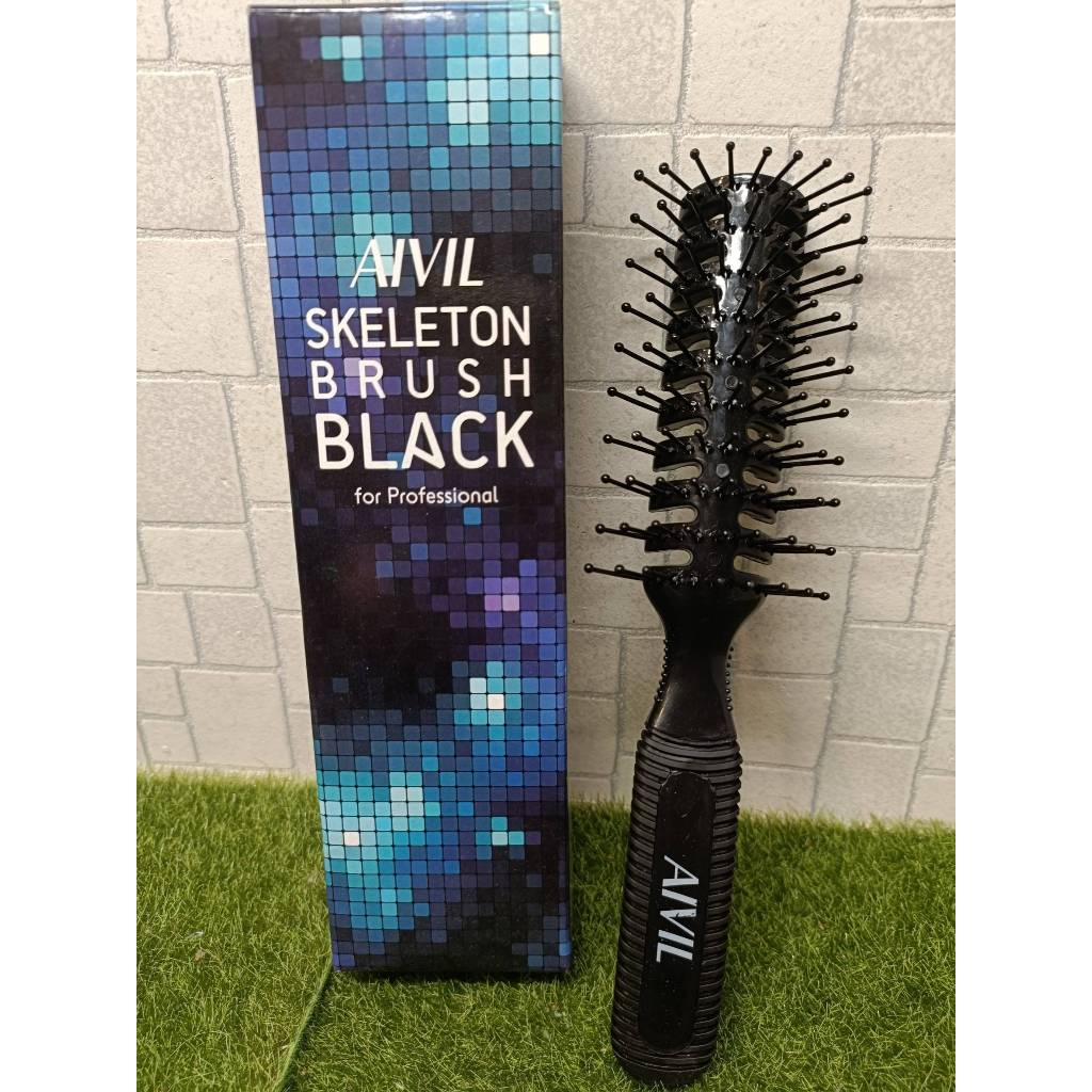 【S3718】AIVIL SKELETON BRUSH BLACK 梳子 | 蝦皮購物