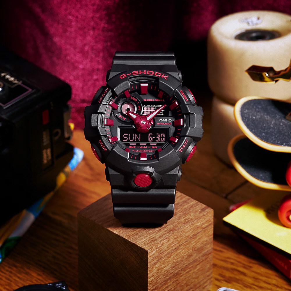 【WANgT】CASIO 卡西歐 G-SHOCK GA-700BNR-1A 黑色火焰 世界時間 倒計時 水鬼 運動 手錶 | 蝦皮購物