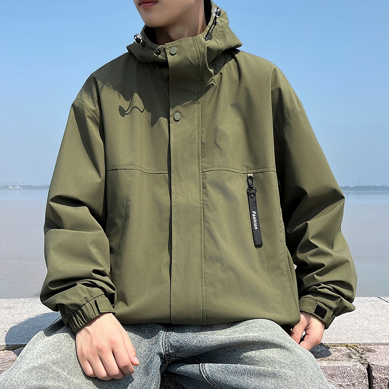 140公斤穿【M~8XL】大尺碼連帽夾克外套 工裝外套 美式休閒戶外運動連帽機能外套抽繩黑色尼龍夾克風衣男62310 | 蝦皮購物