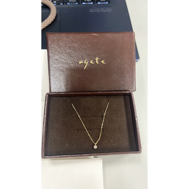 agete 阿卡朵單鑽項鍊* 18k 五分真鑽k金[附銷售證明書] | 蝦皮購物