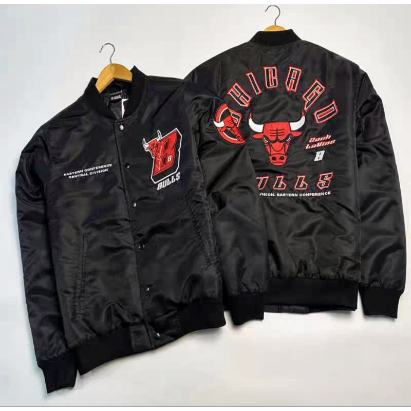 NBA BULLS 公牛隊 寬鬆 棒球外套 嘻哈 饒舌 大尺碼S~2XL | 蝦皮購物